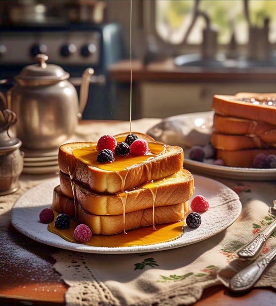 Solve sweet French toast jigsaw puzzle online with 90 pieces