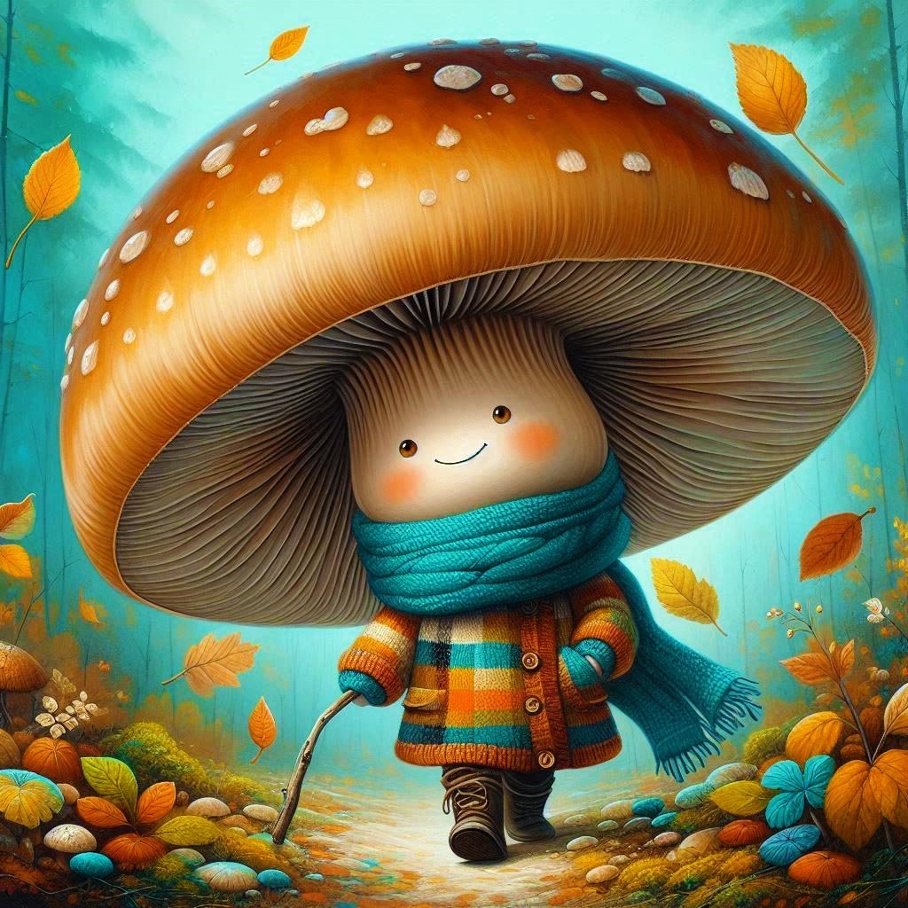 Solve Mitch Mushroom enjoying the day jigsaw puzzle online with 64 pieces