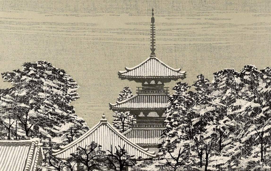Solve Hokki Temple in the Snow jigsaw puzzle online with 160 pieces