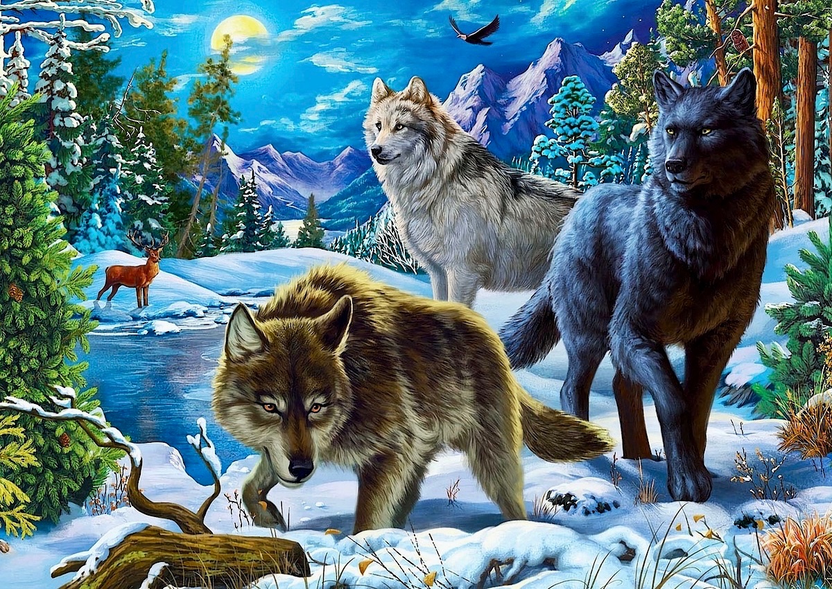 Solve Pack of Wolves jigsaw puzzle online with 165 pieces