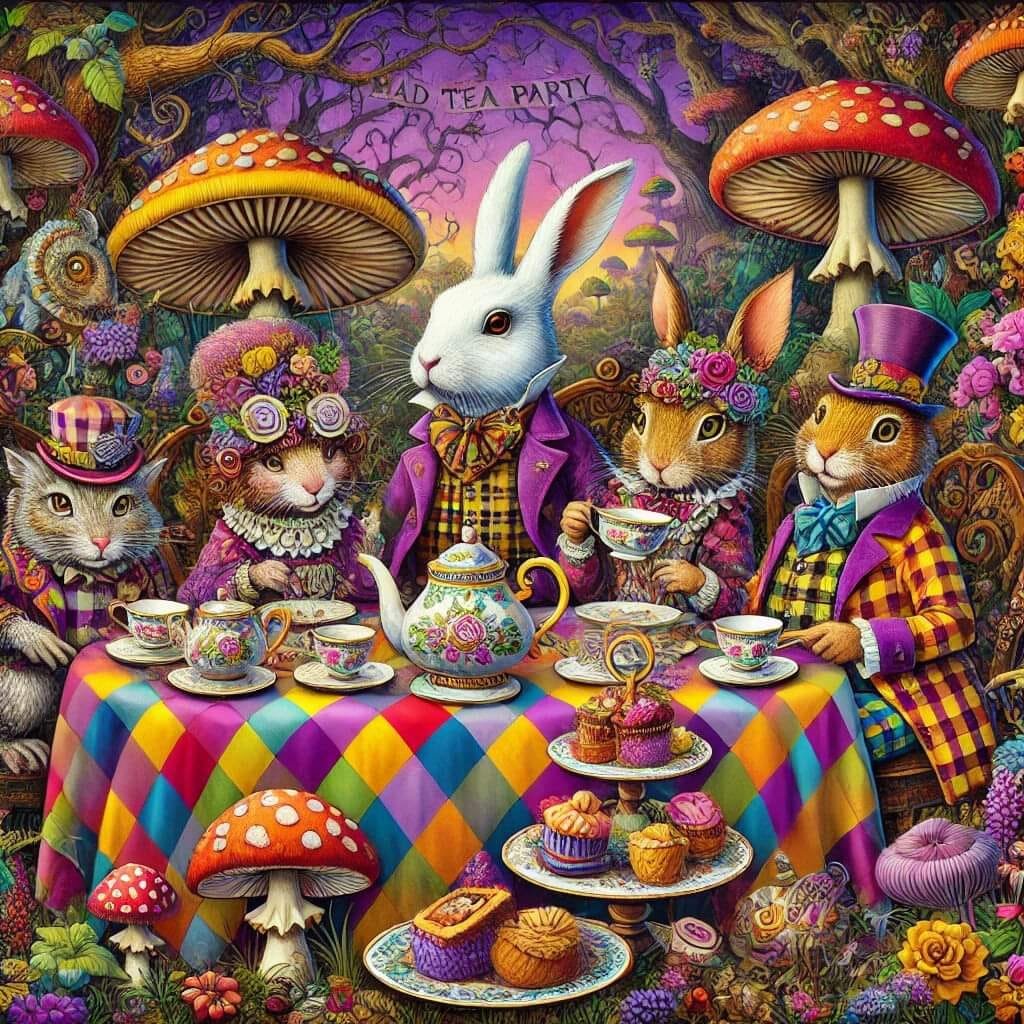 Solve Mad Hat Tea Party jigsaw puzzle online with 64 pieces