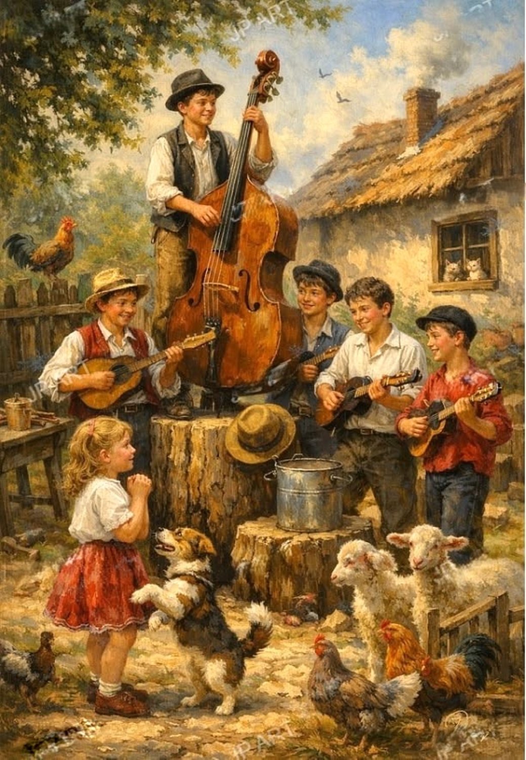 Solve The Village Orchestra jigsaw puzzle online with 88 pieces