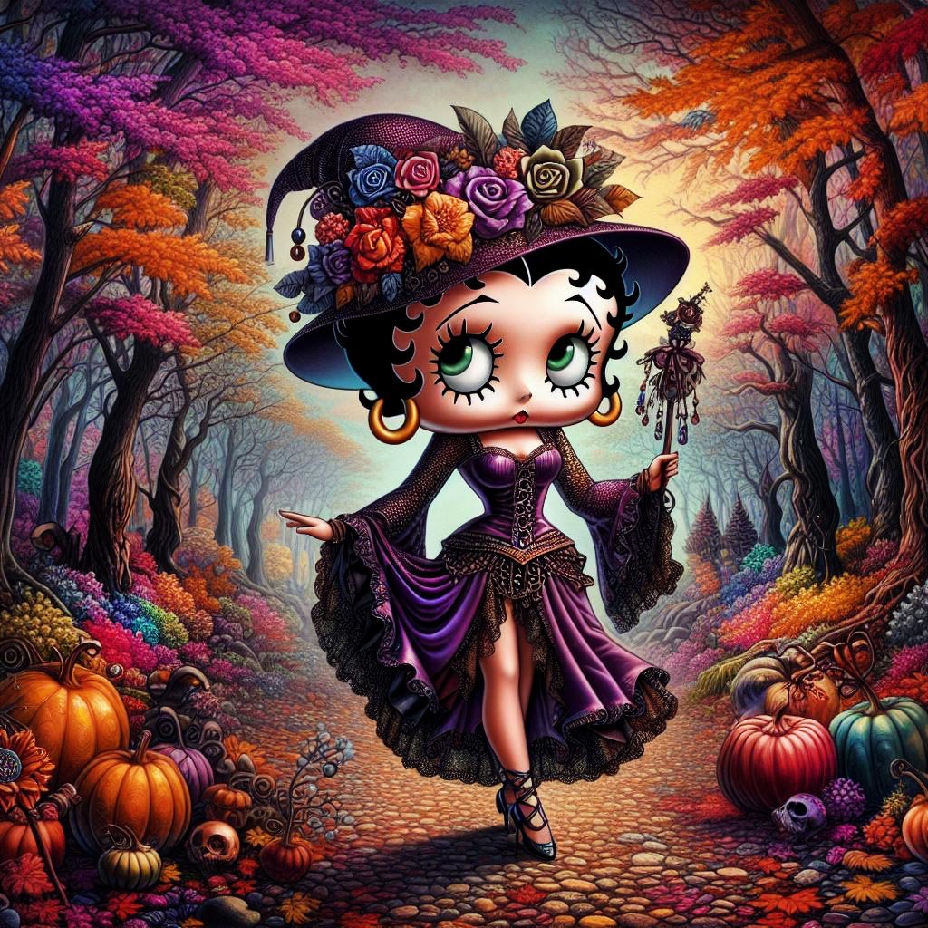 Solve Betty Boop taking a stroll thru the forest on her way to the ...