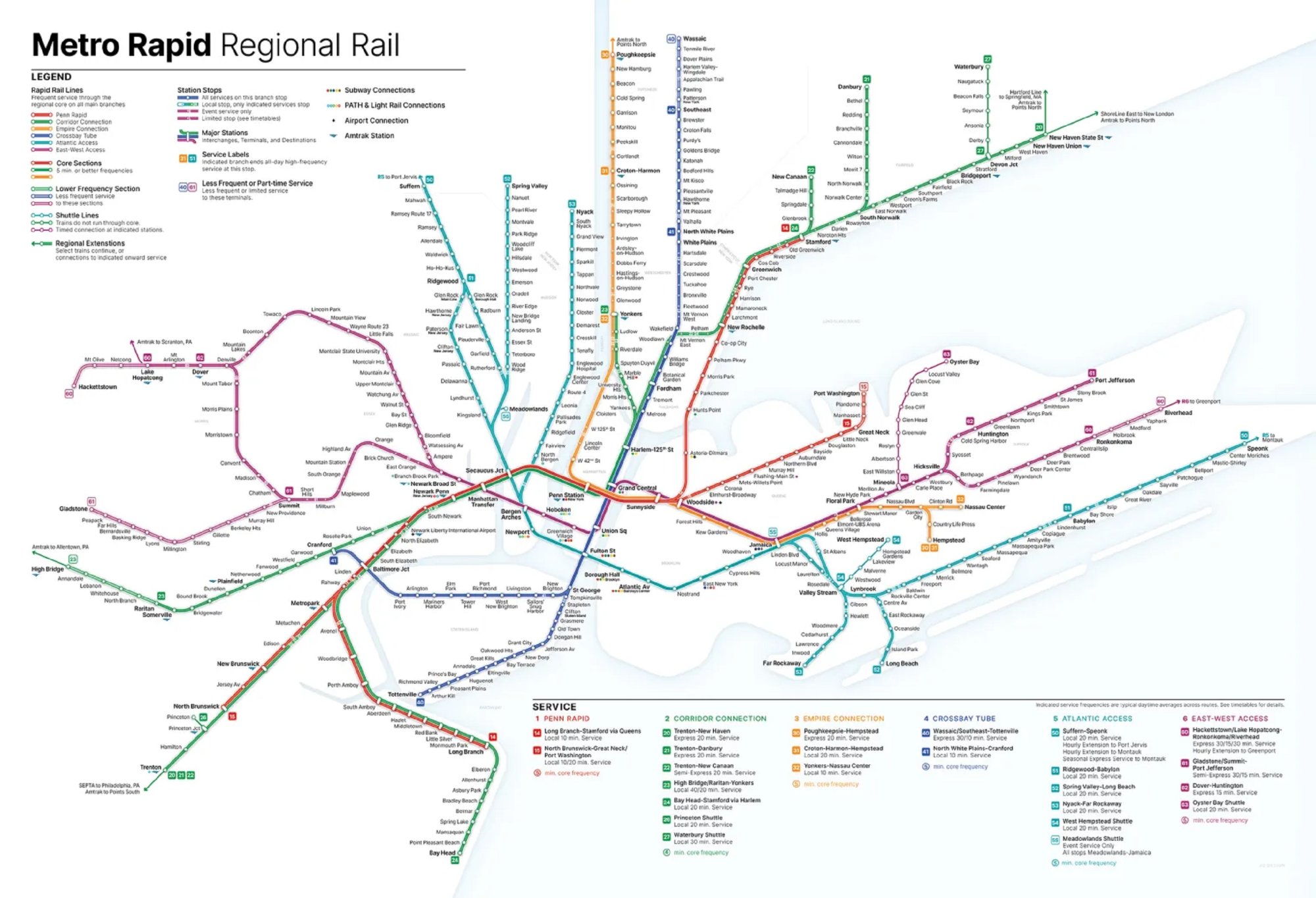 Solve NYC Regional Rail Map jigsaw puzzle online with 600 pieces