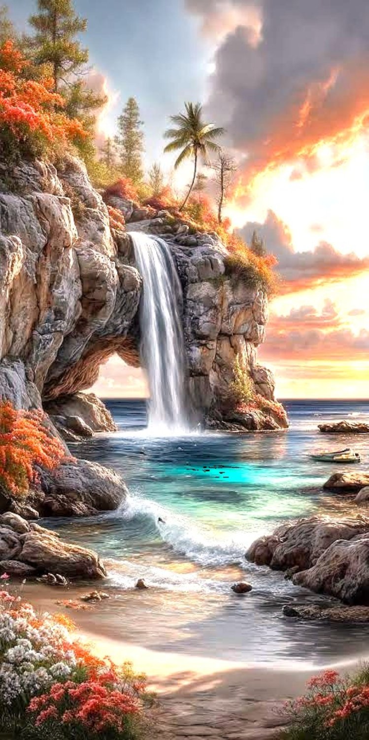 Solve Waterfall jigsaw puzzle online with 98 pieces