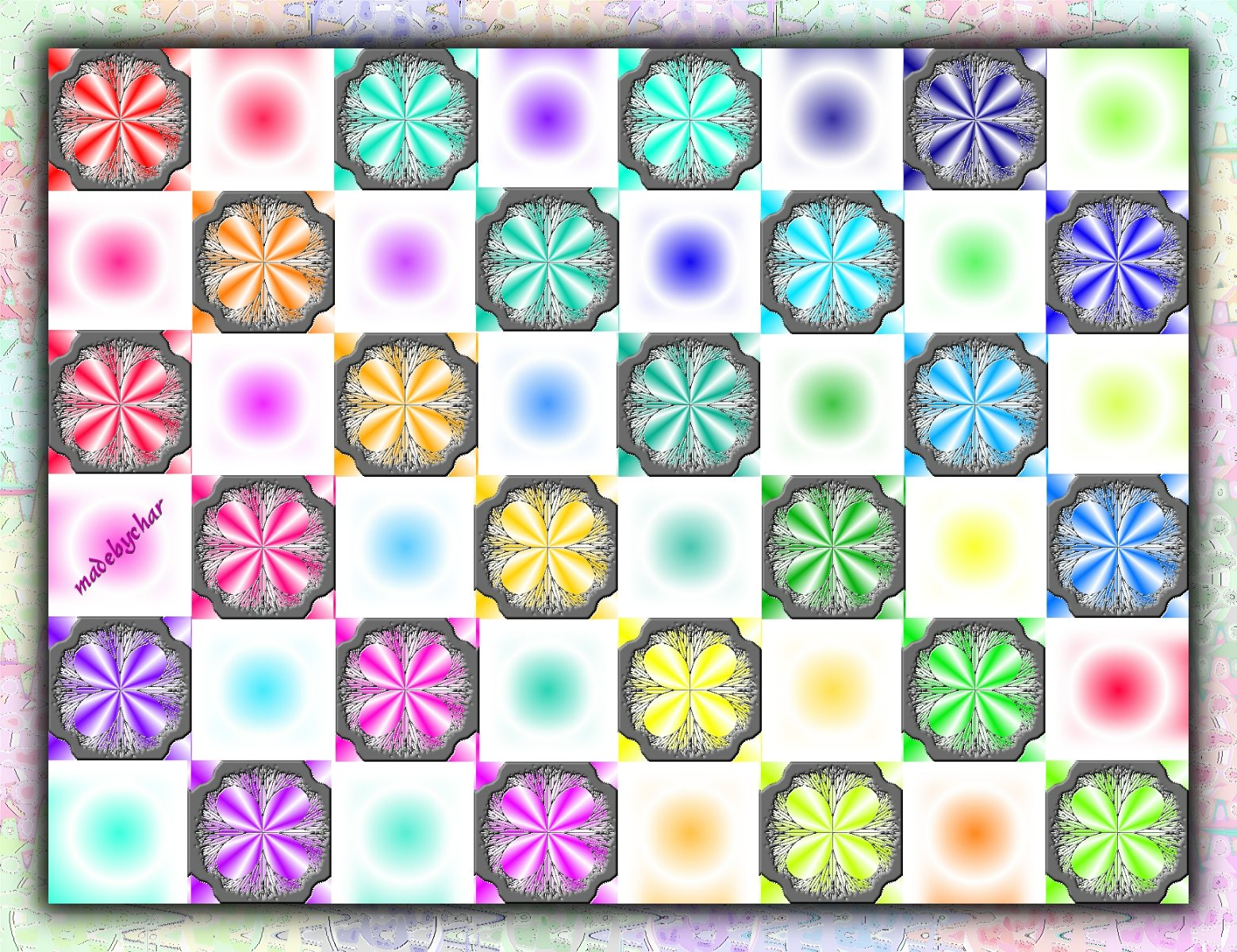 Solve Fancy Fans...and Dots... jigsaw puzzle online with 48 pieces