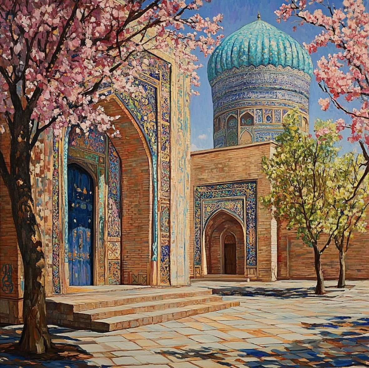 Solve Blue Cities of Turks, Samarkant jigsaw puzzle online with 81 pieces