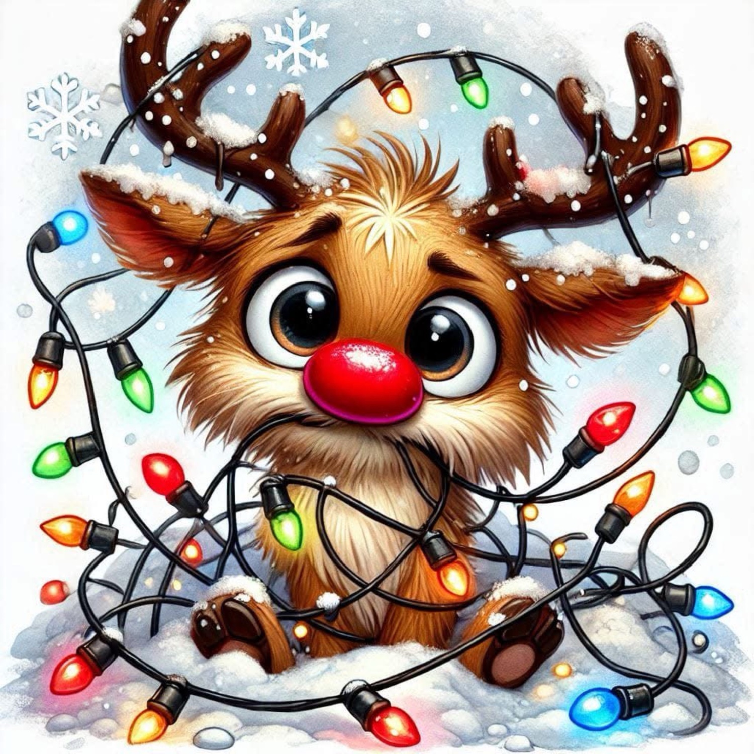 Solve Tangled Up In Lights jigsaw puzzle online with 64 pieces