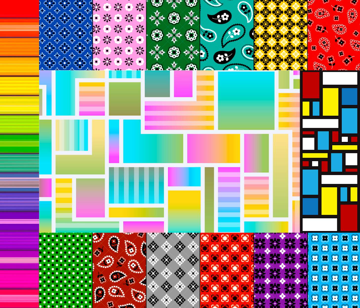 Jigsaw Puzzle | Color blocks & patterns | 120 pieces | Jigidi