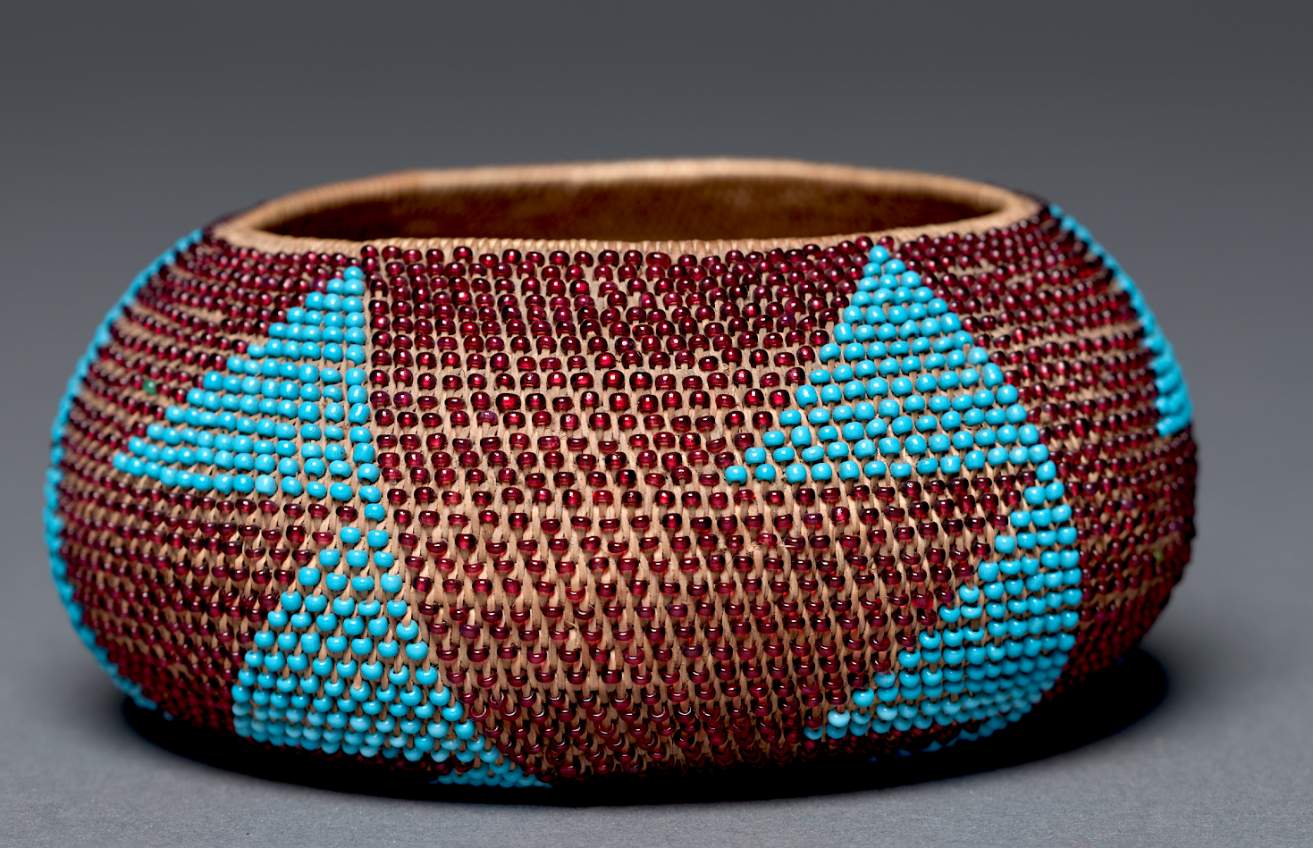 Solve Beaded Gift Bowl (Basketry), c. 1895, California, Wappo jigsaw ...