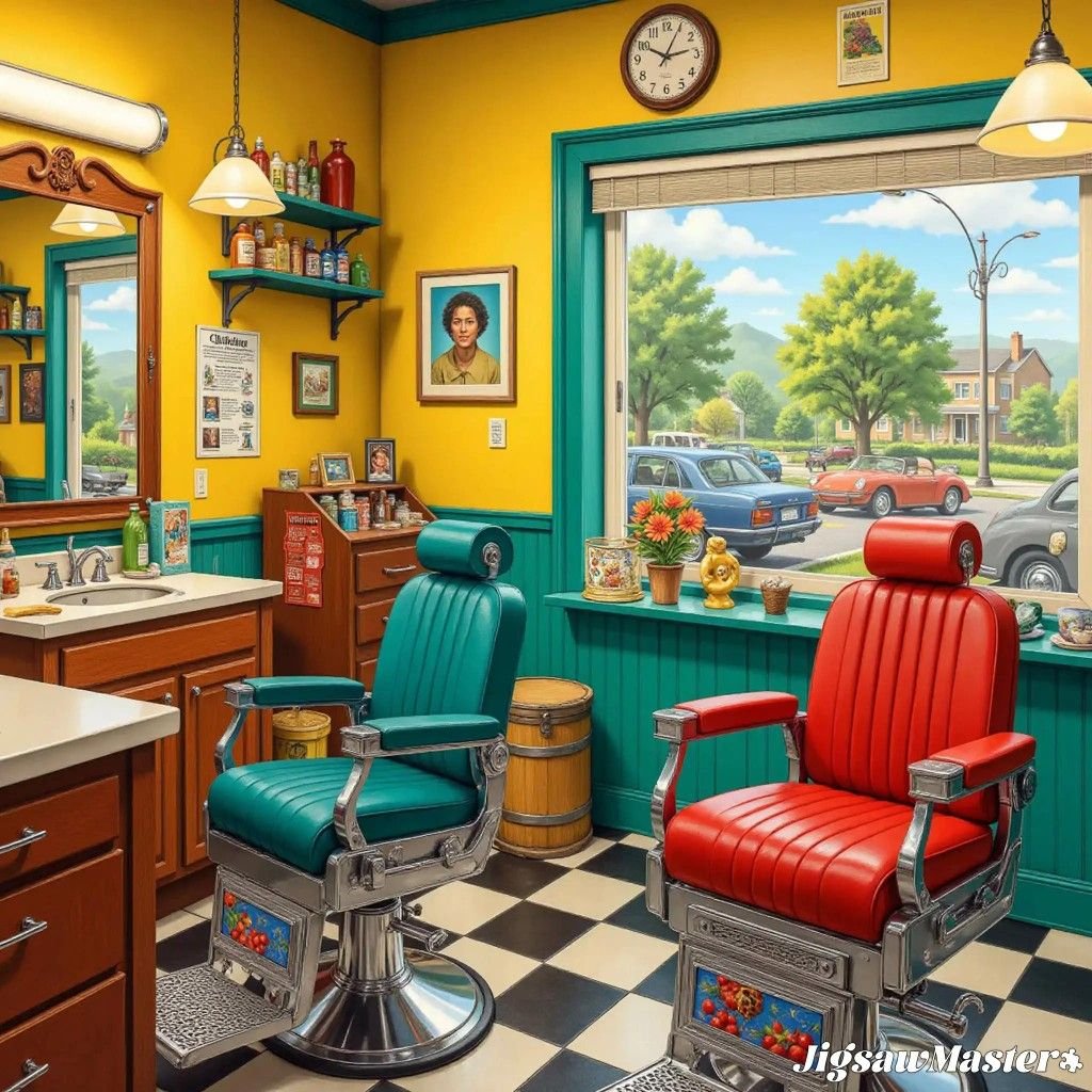 Jigsaw Puzzle | 144 pieces | Retro Barber Shop | Jigidi