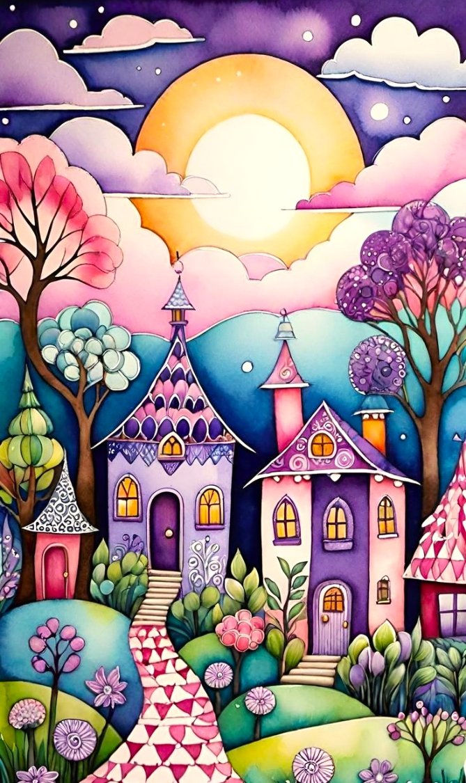 Solve Houses Below the Rising Sun..... jigsaw puzzle online with 15 pieces