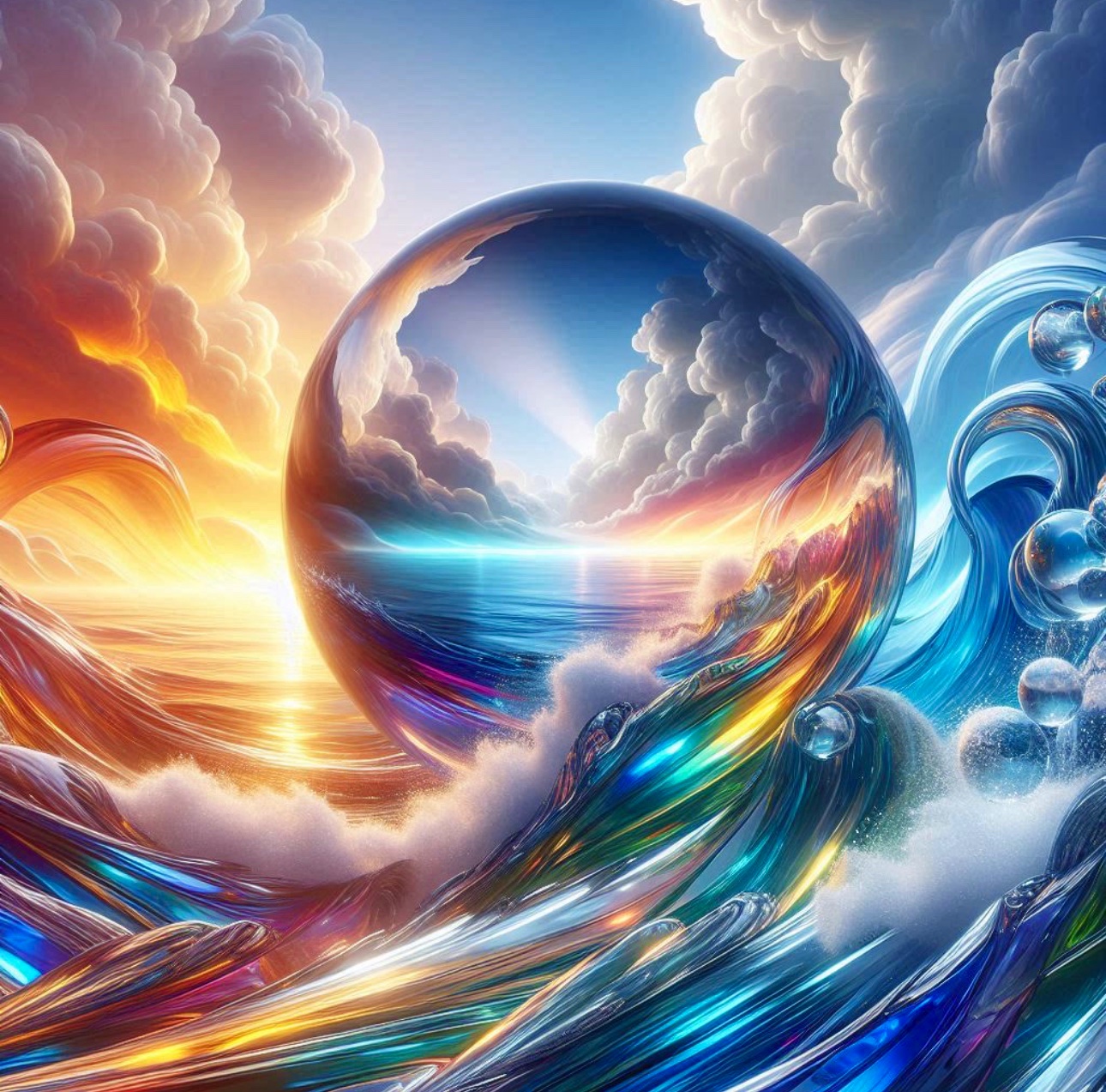 Solve Ocean Orb jigsaw puzzle online with 49 pieces