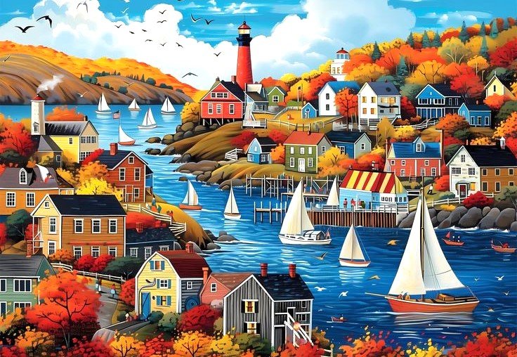 Solve Sailing By in the River..... jigsaw puzzle online with 24 pieces