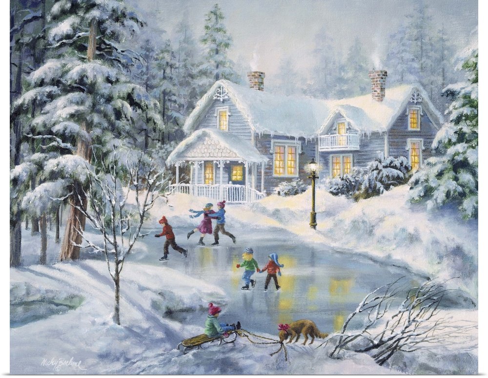 Solve A Fine Winter's Eve by Nicky Boehme jigsaw puzzle online with 63 ...