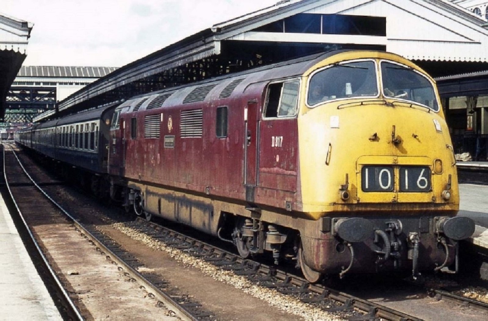 Solve BR Class 42 'Warship' D817 Foxhound at Exeter St David's. jigsaw ...