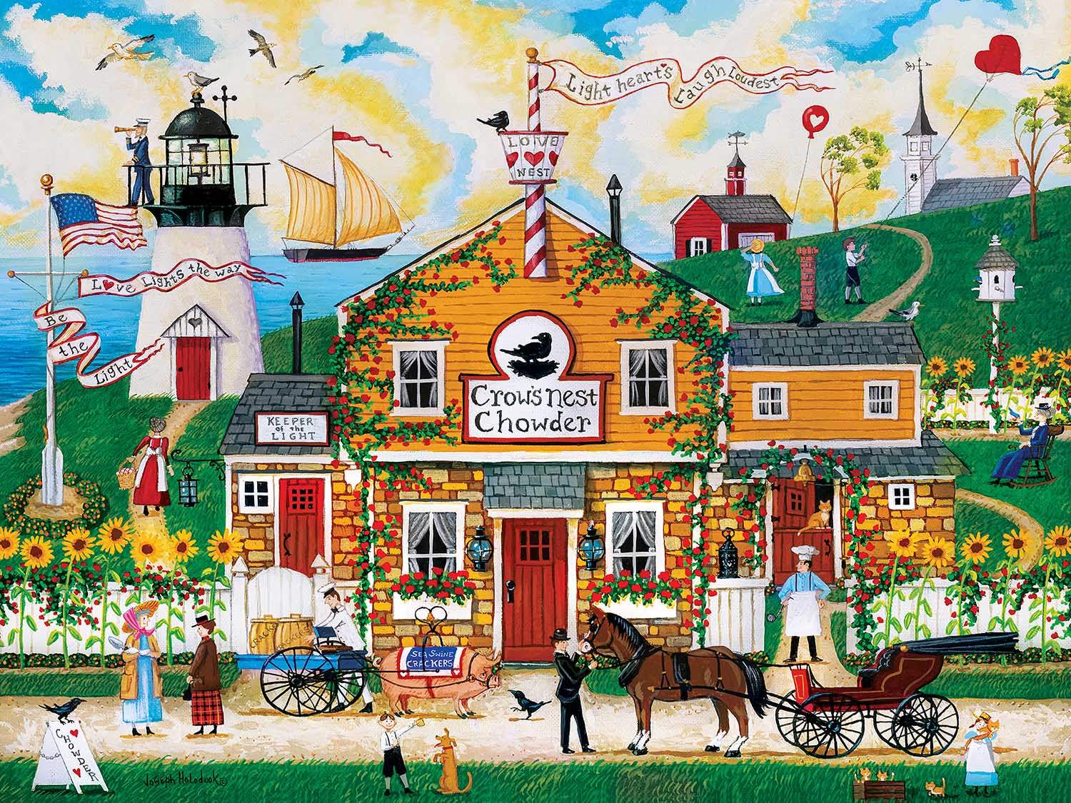 Solve Joseph Holodook - L'auberge jigsaw puzzle online with 475 pieces