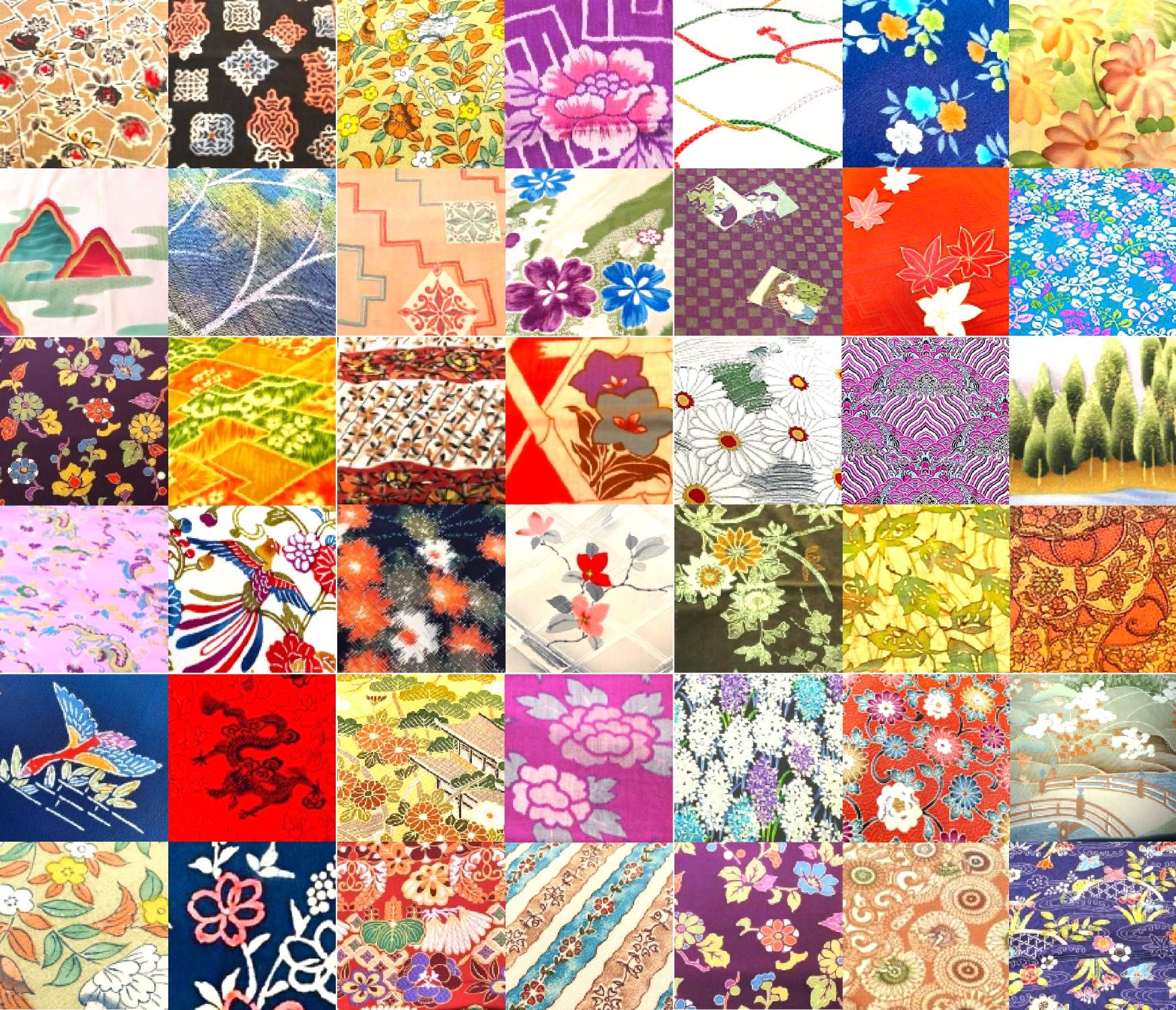 Solve PATCHWORK KIMONO SILK 8 jigsaw puzzle online with 378 pieces