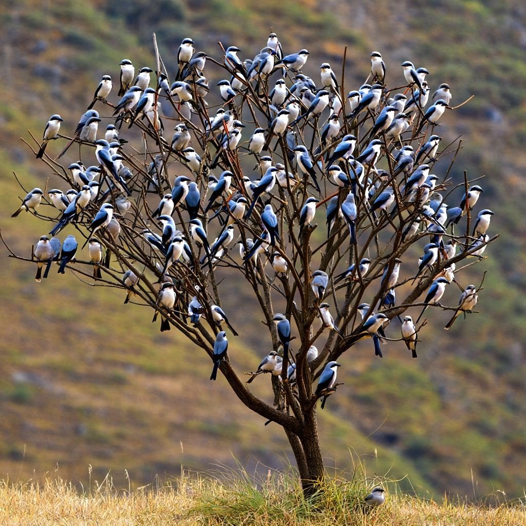 Solve Tree full of birds for Avis jigsaw puzzle online with 121 pieces
