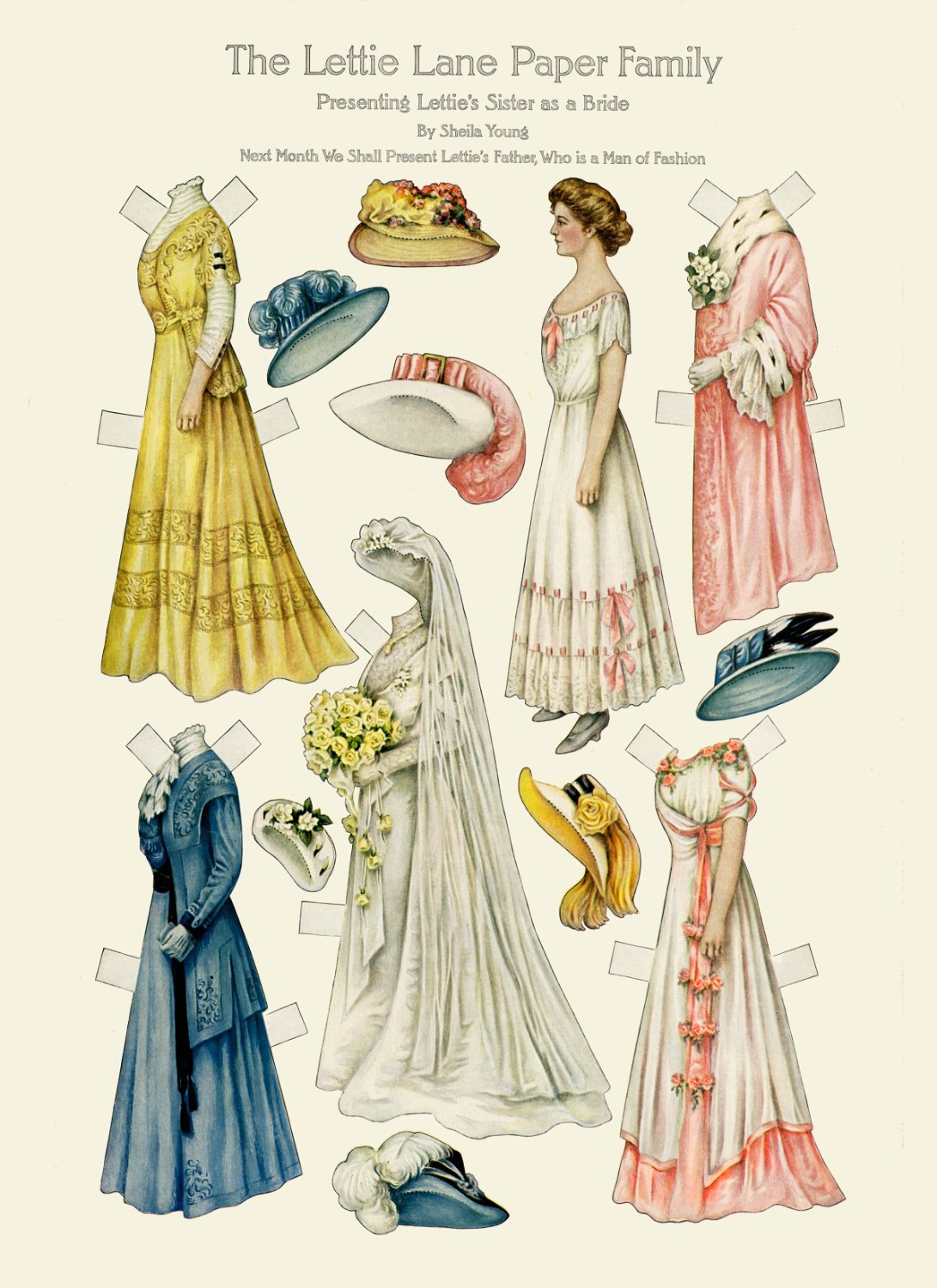 Solve Antique Paper Doll -- SIZE 12-588 -- The Bride! 1909 Lettie Lane ...