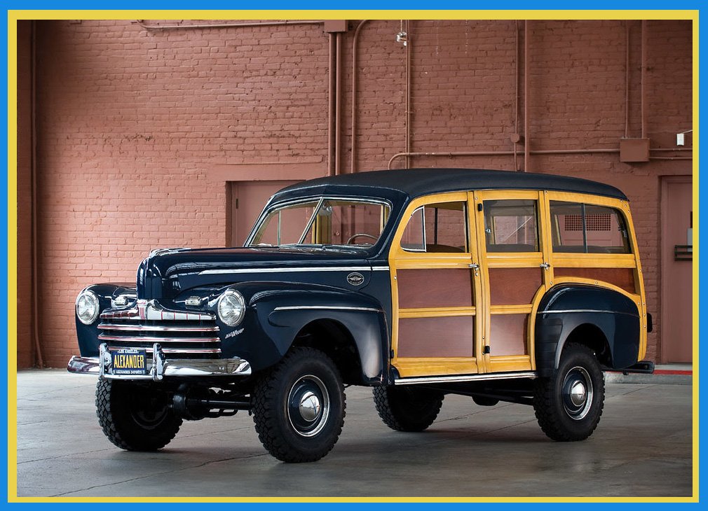 Solve 1947 Ford 4 wheel drive woody jigsaw puzzle online with 88 pieces