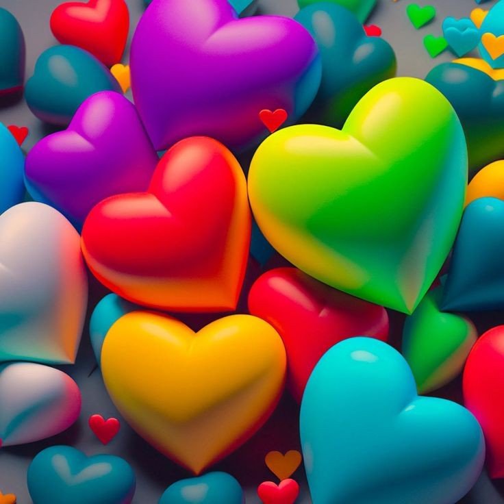 Solve Rainbow Hearts jigsaw puzzle online with 81 pieces