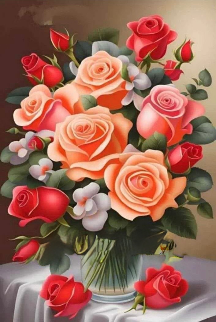 Solve Roses Art jigsaw puzzle online with 70 pieces