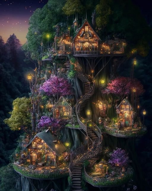 Solve Tree Houses jigsaw puzzle online with 80 pieces