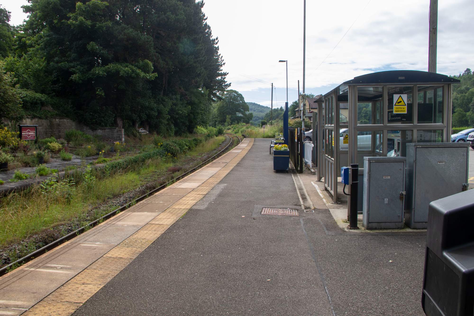 Solve Whatstandwell 30-07-2020 station platform & modern bus stop ...