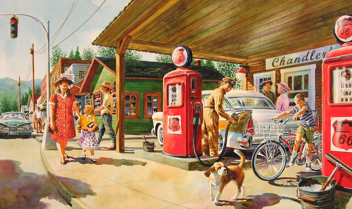 Solve Gas Station#1 jigsaw puzzle online with 84 pieces