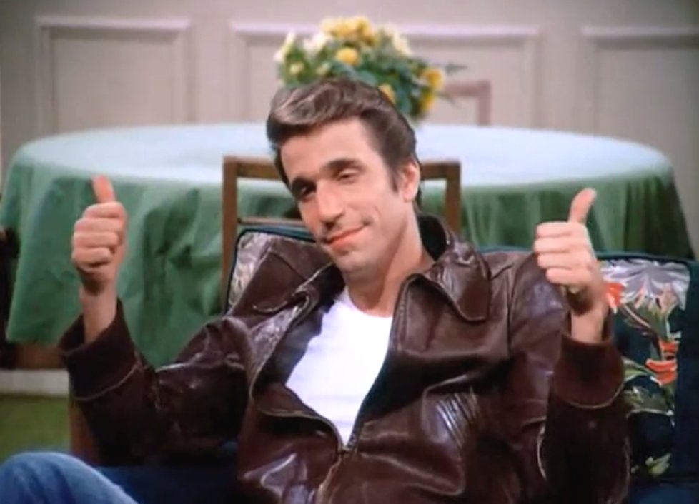 Solve The Fonz: "Heyyyy"! jigsaw puzzle online with 35 pieces