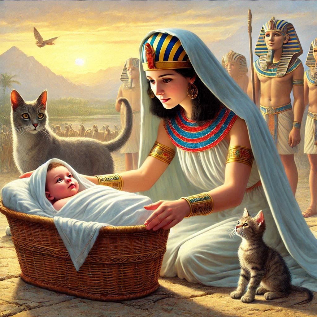 Solve Pharaoh’s daughter with baby Moses in his basket and also with ...