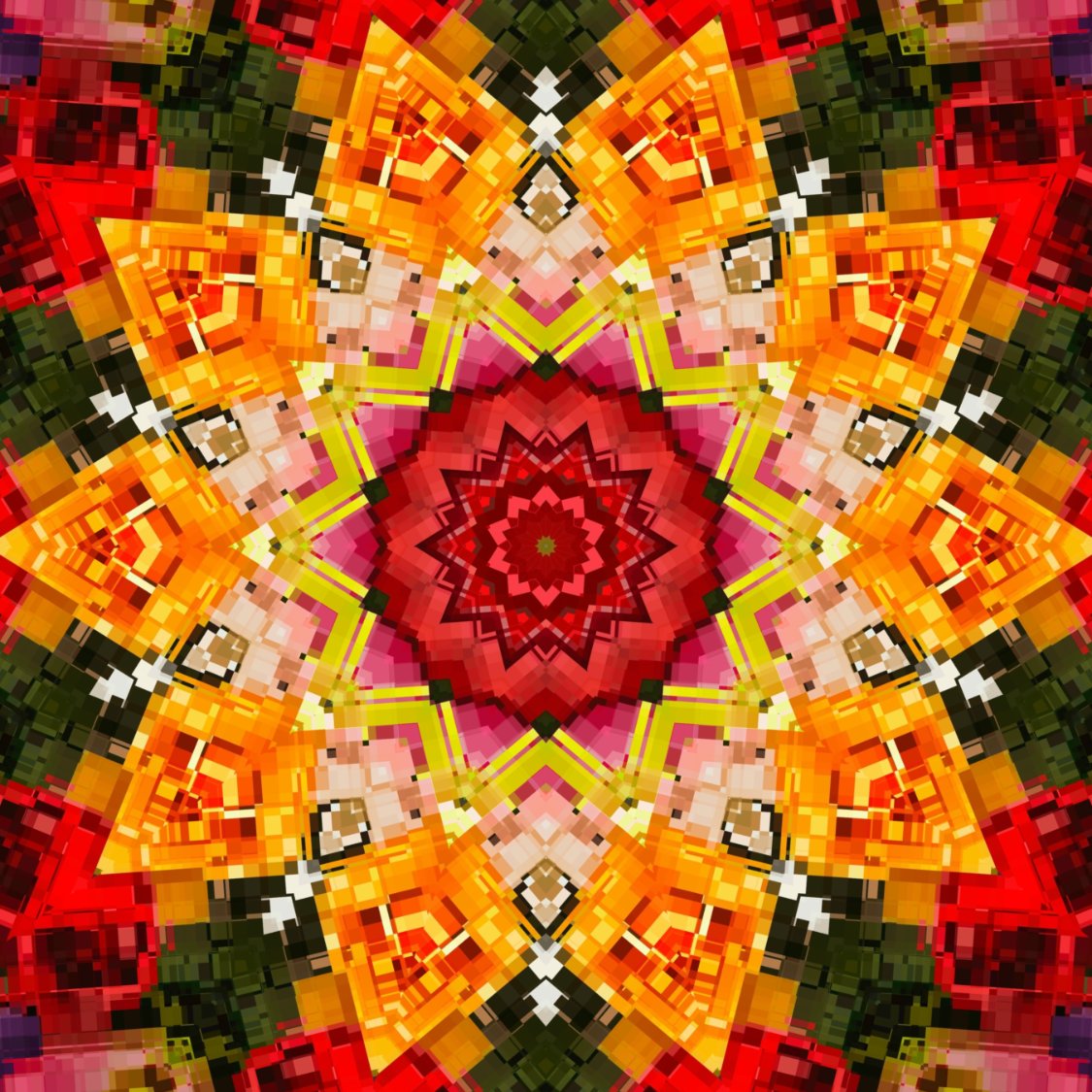 Solve Mosaic Kaleidoscope jigsaw puzzle online with 25 pieces