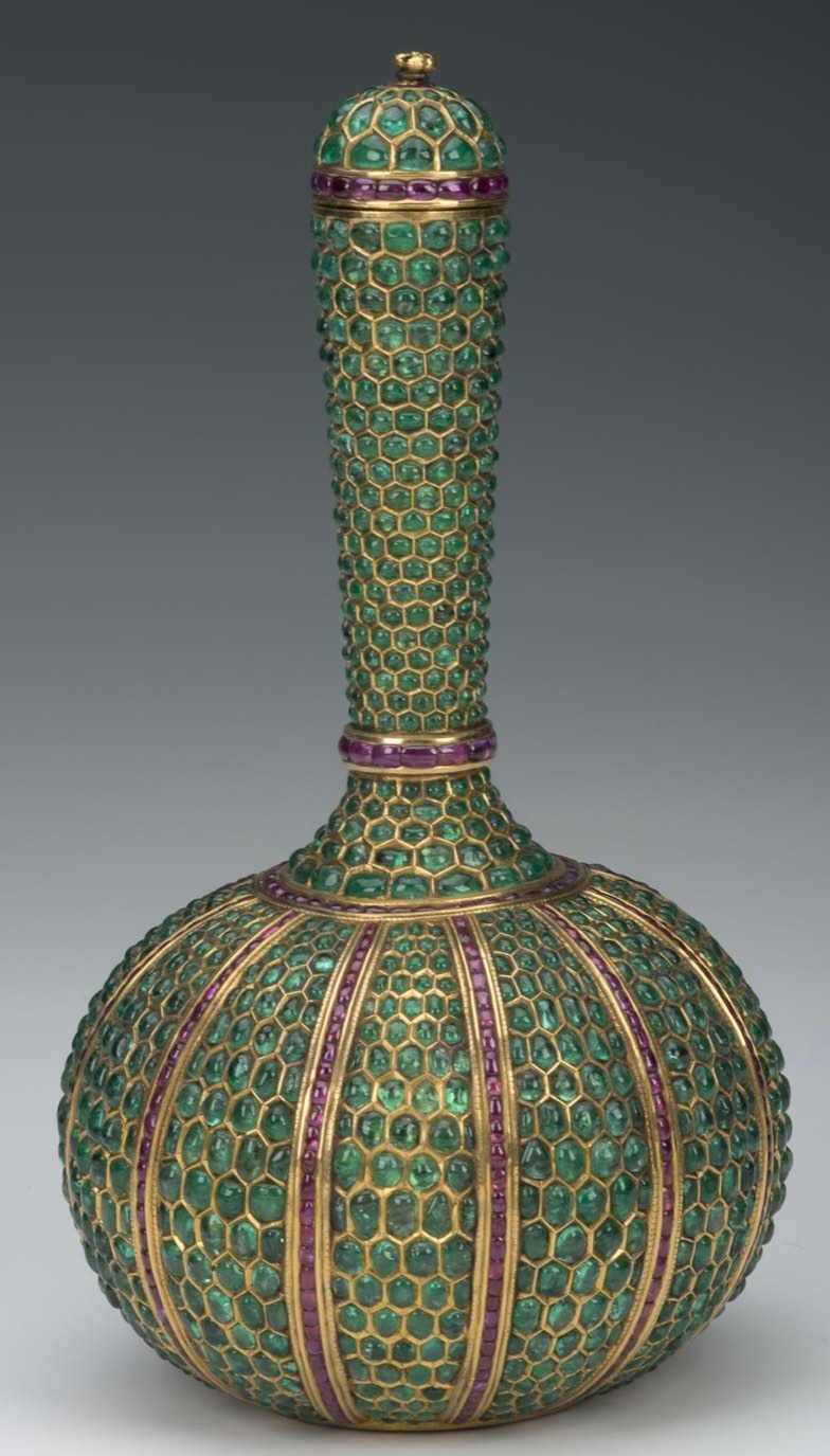 Solve 17th Century Gold Flask, Studded with Emeralds and Rubies, from ...