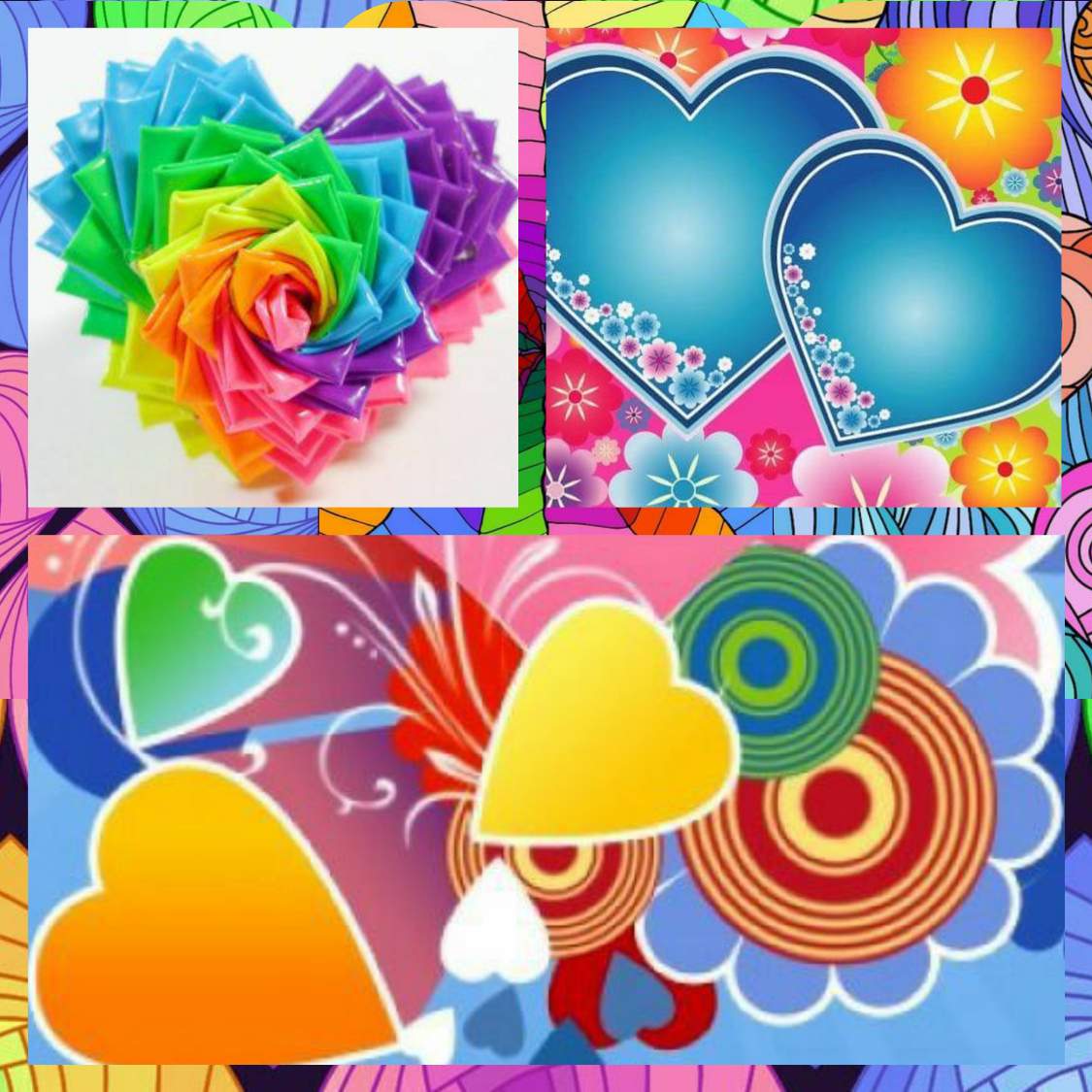 Solve RAINBOW HEARTS jigsaw puzzle online with 81 pieces
