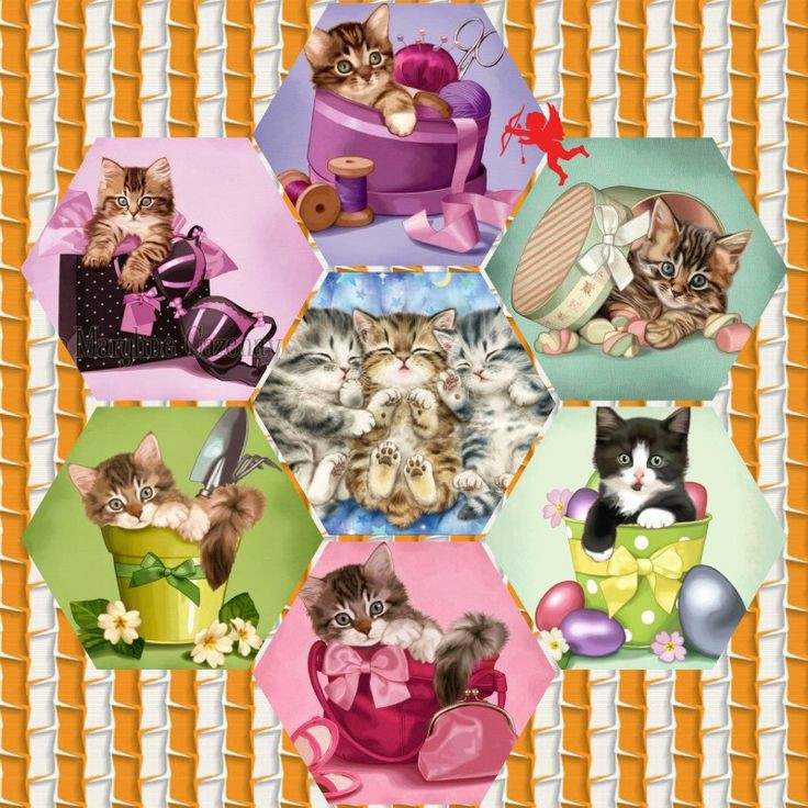 Solve KITTY CAT NURSERY jigsaw puzzle online with 64 pieces