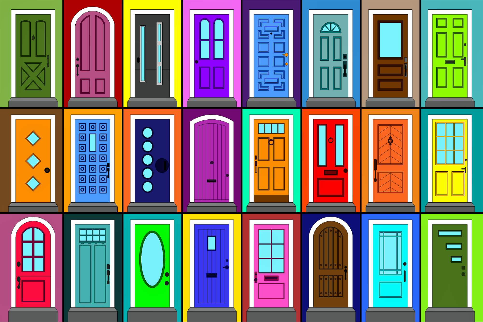 Solve doors jigsaw puzzle online with 187 pieces