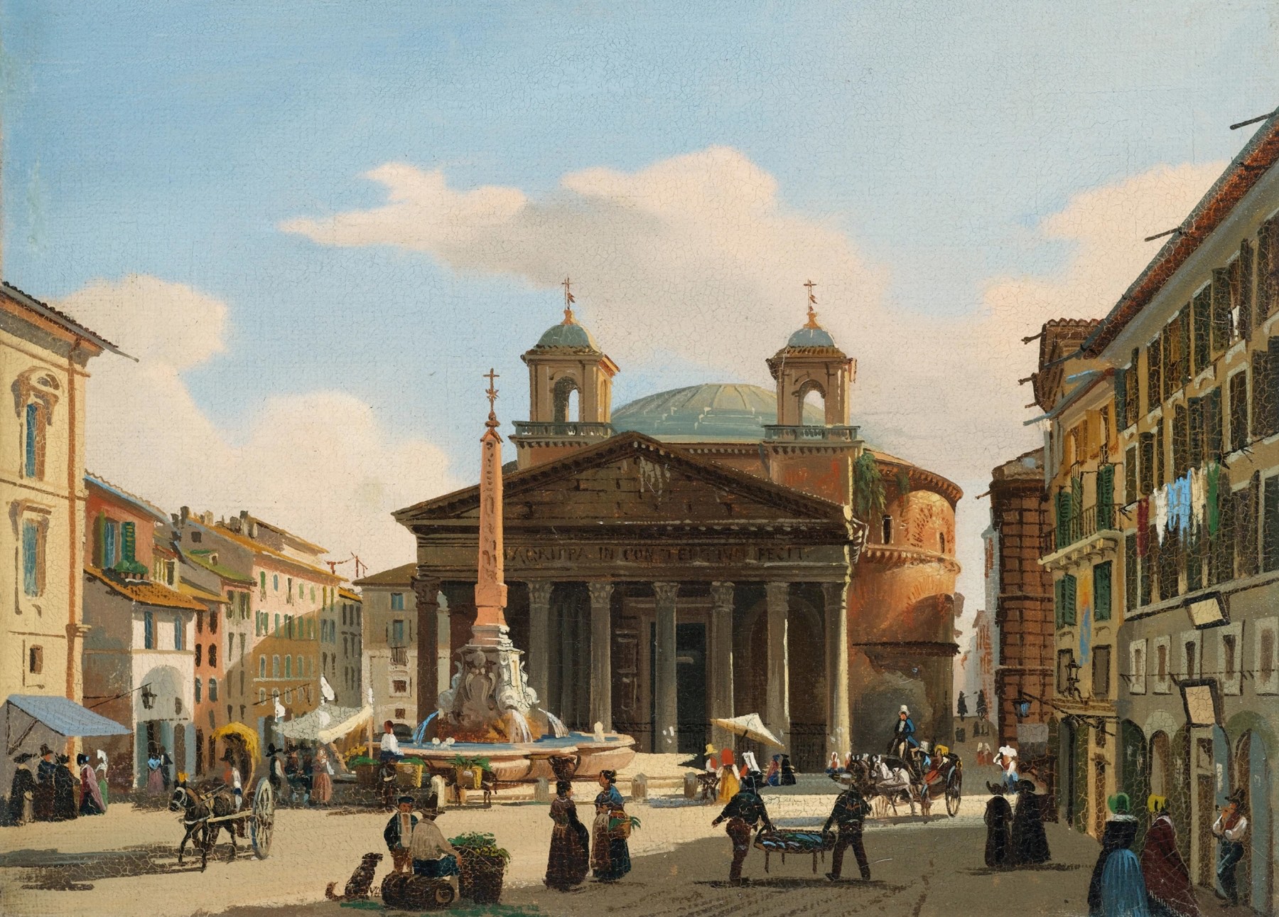 Solve Vue du Panthéon à Rome jigsaw puzzle online with 70 pieces