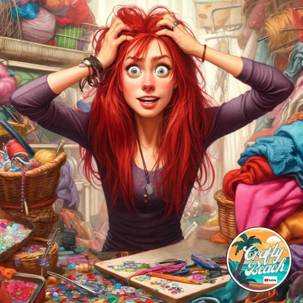 Solve Crafty Beach ~ Lost Scissors jigsaw puzzle online with 81 pieces