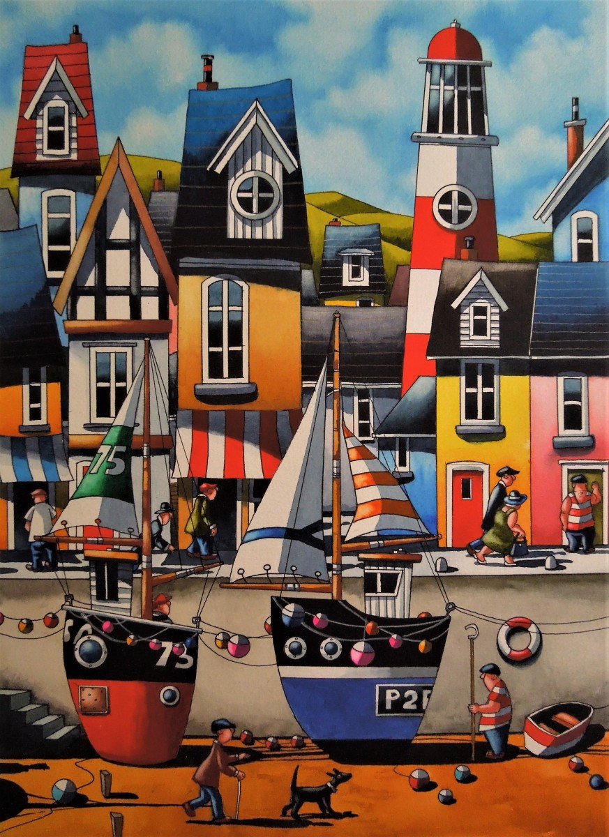 Solve "A Cornish Harbour" jigsaw puzzle online with 24 pieces