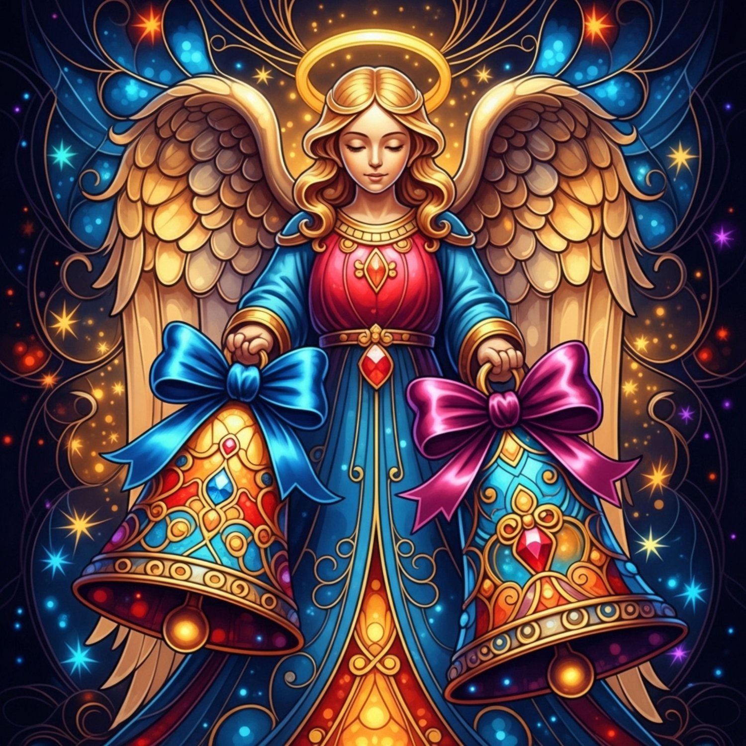 Solve Angel With Bells. jigsaw puzzle online with 100 pieces