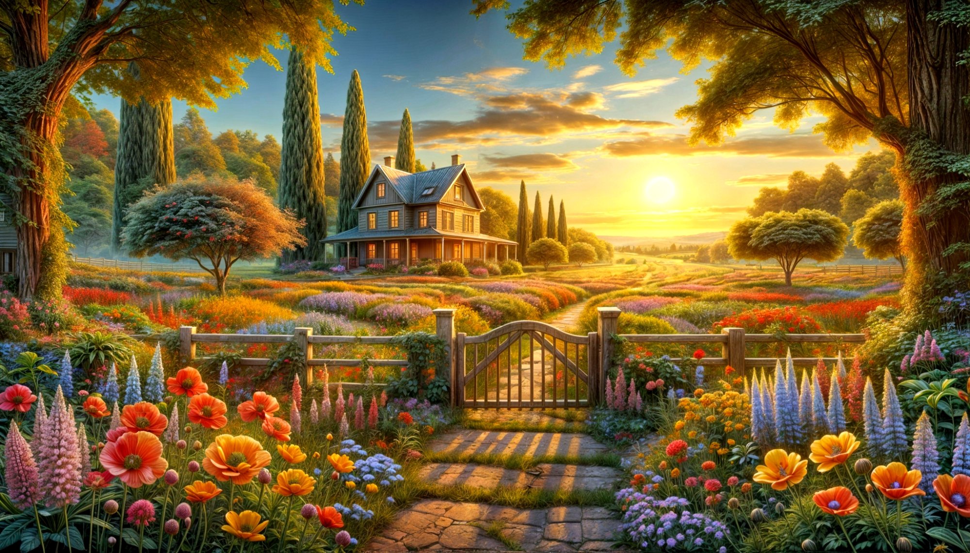 Solve PUZZLE - Summer Sunrise jigsaw puzzle online with 84 pieces