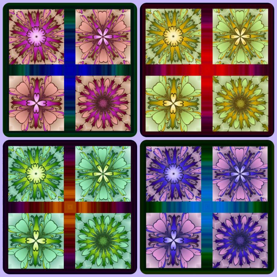 Solve four doodles four variations jigsaw puzzle online with 16 pieces