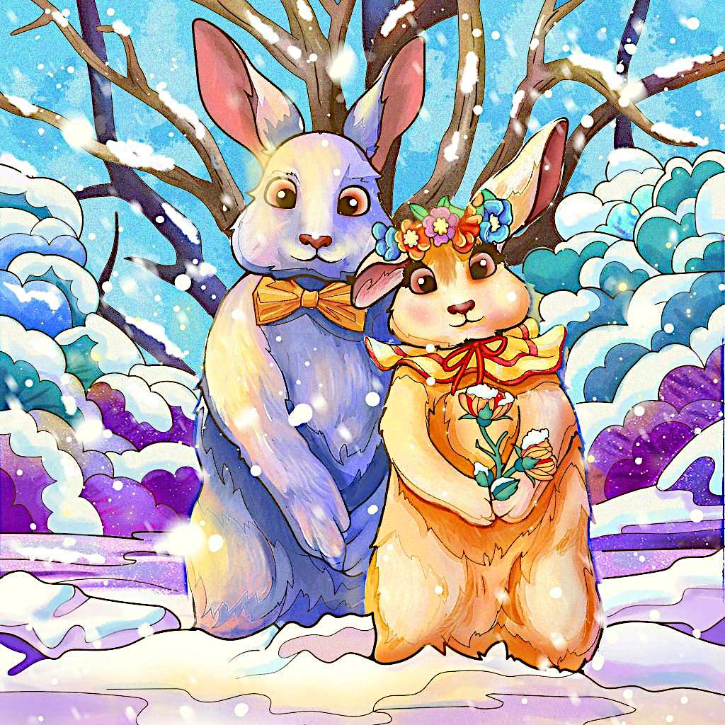 Solve Snuggle Bunnies jigsaw puzzle online with 64 pieces