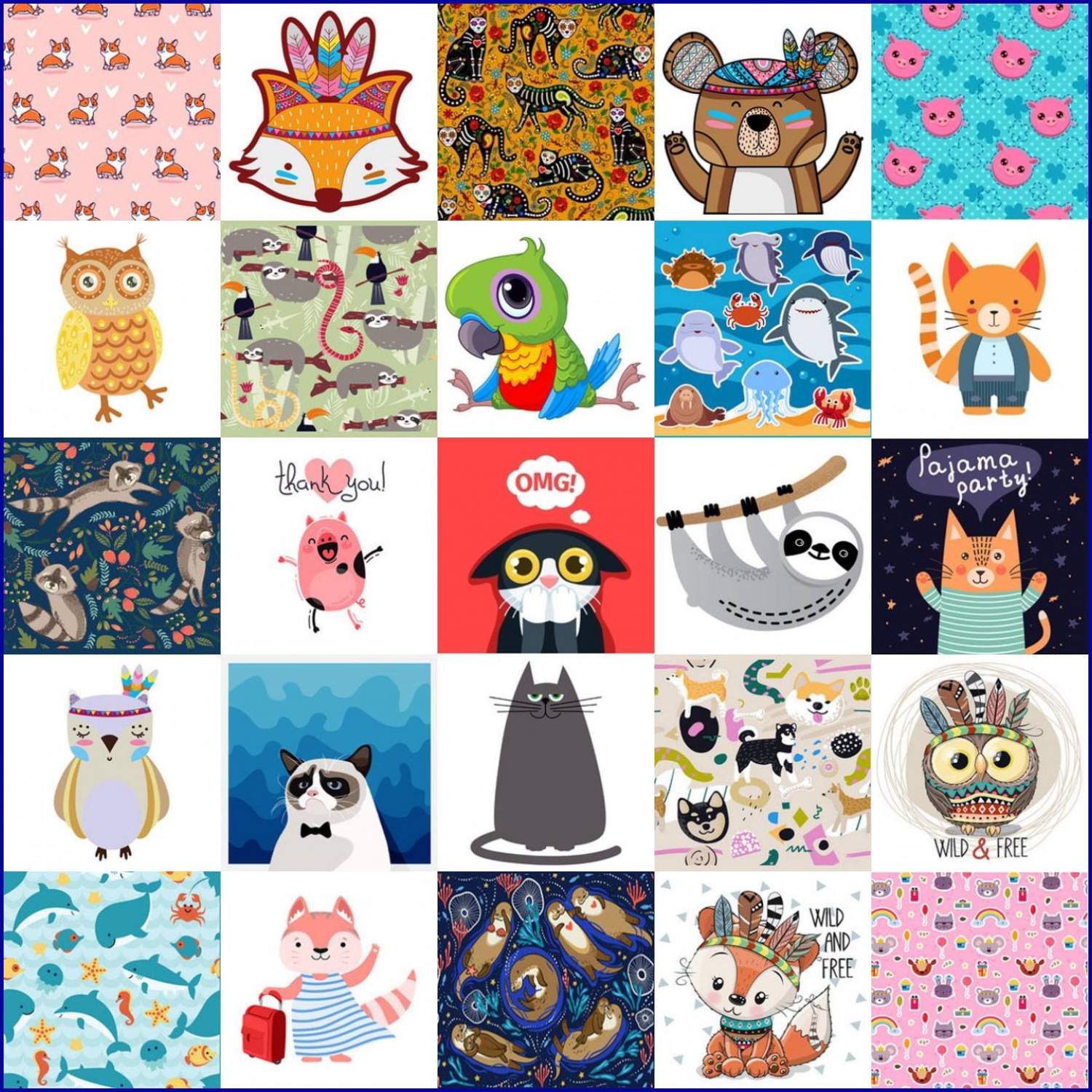 Solve Whimsical Animals 216 jigsaw puzzle online with 529 pieces