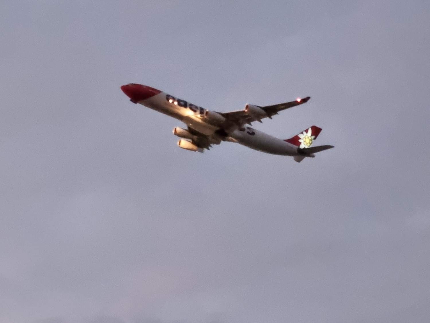 Solve Airbus A340-300 Edelweiss Air jigsaw puzzle online with 99 pieces