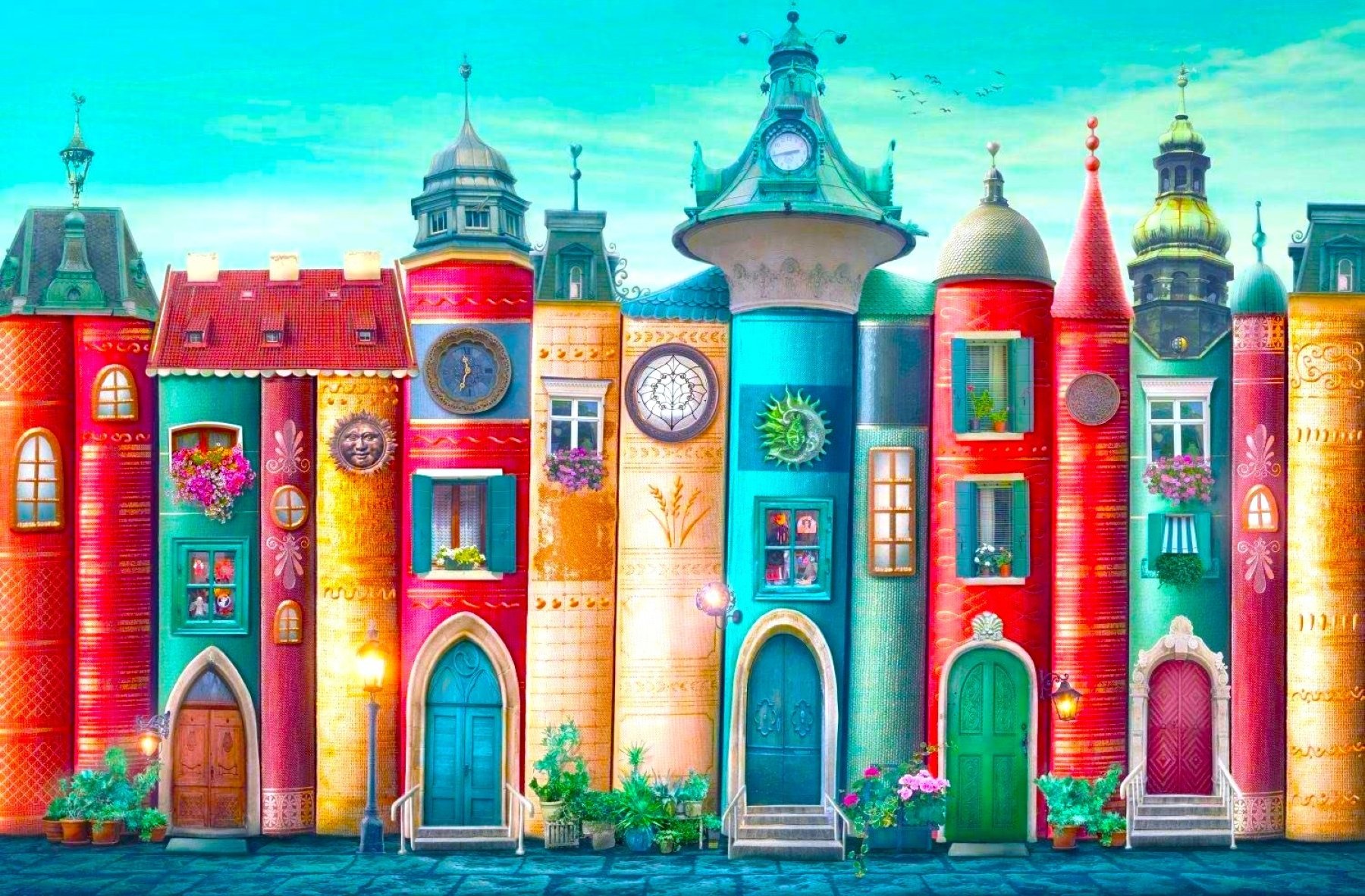 Solve City of Magic Books jigsaw puzzle online with 600 pieces