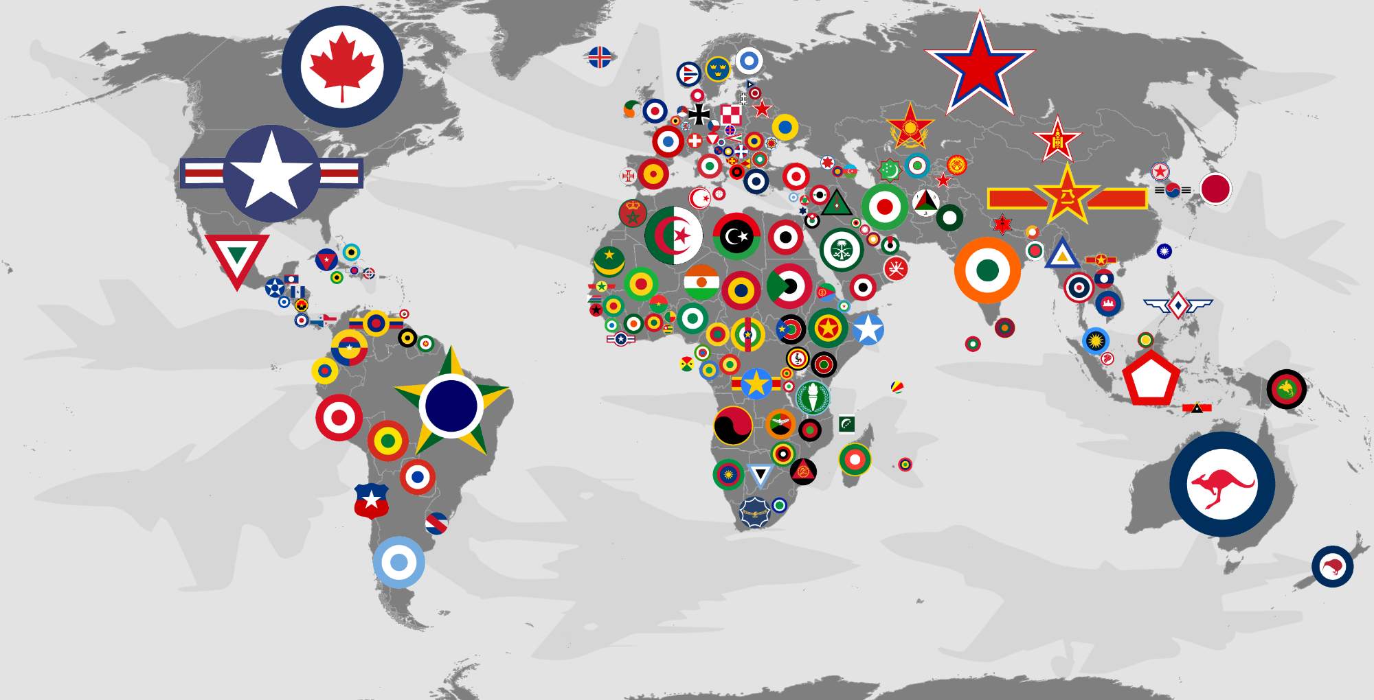 Solve Military Aircraft Insignia Map jigsaw puzzle online with 171 pieces