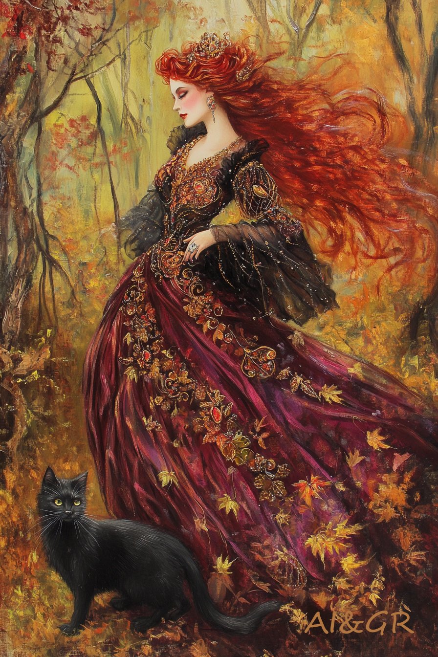 Solve autumn lady (resize 12 to 352) jigsaw puzzle online with 54 pieces