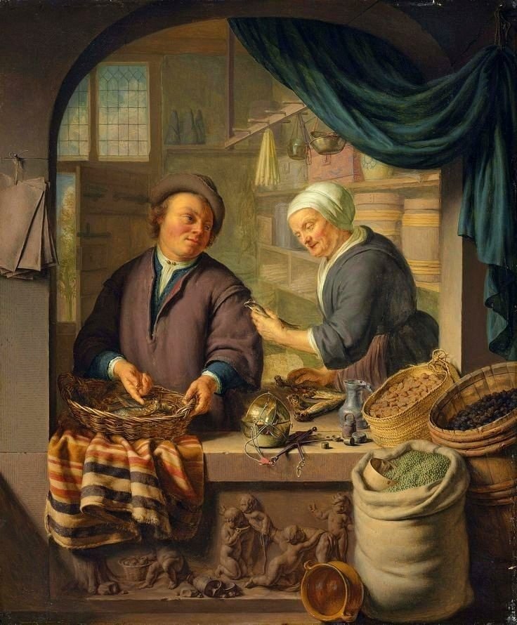 Solve At the grocer's jigsaw puzzle online with 120 pieces